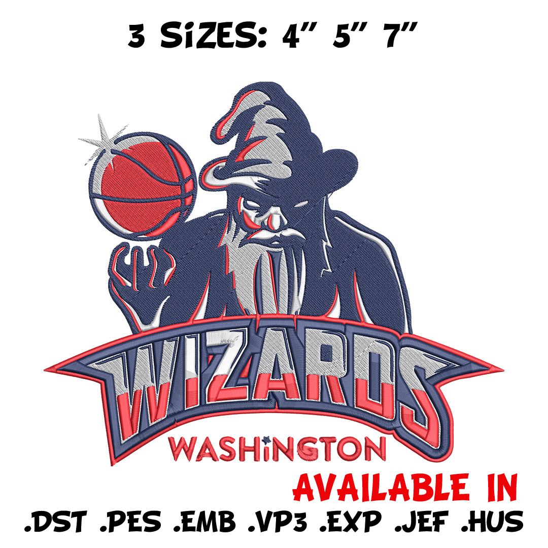 Washington Wizards logo embroidery design, NBA embroidery, S | Inspire ...