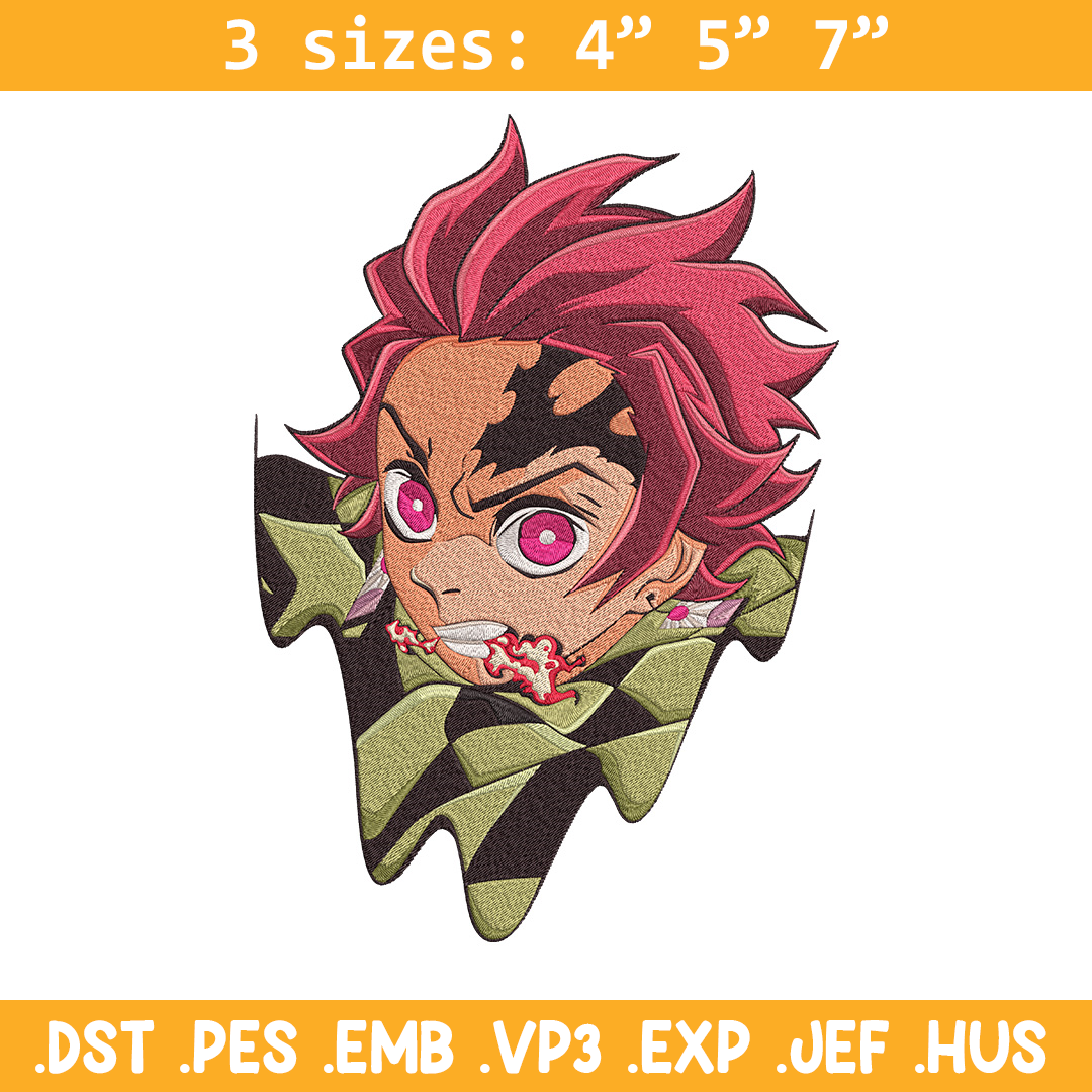 Tanjiro demon Embroidery Design, Demon slayer Embroidery, Em - Inspire ...