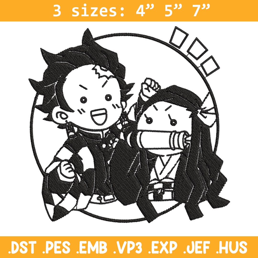 Tanjiro x nezuko Embroidery Design, Demon slayer Embroidery, - Inspire ...