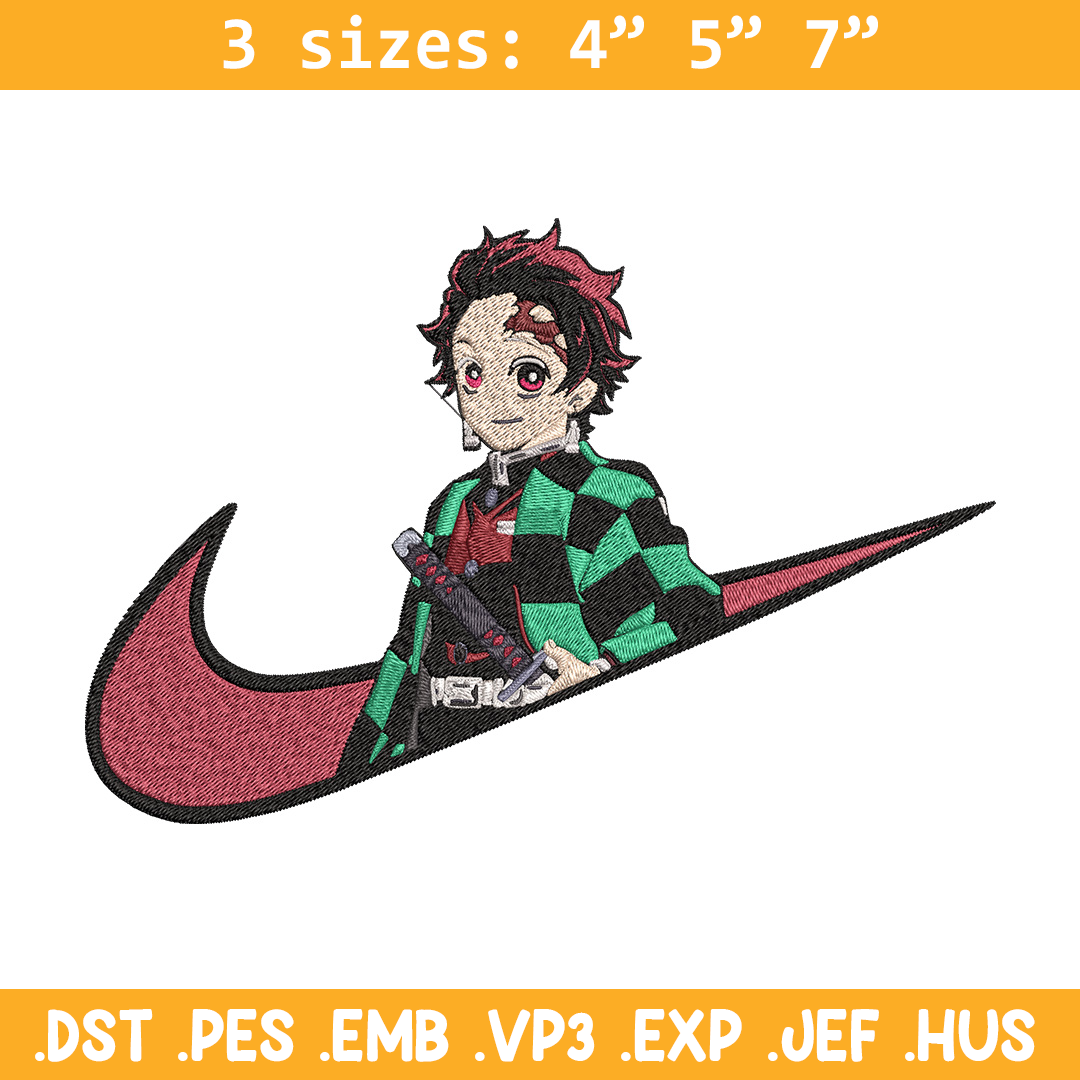 Tanjiro x nike Embroidery Design, Demon slayer Embroidery, E - Inspire ...