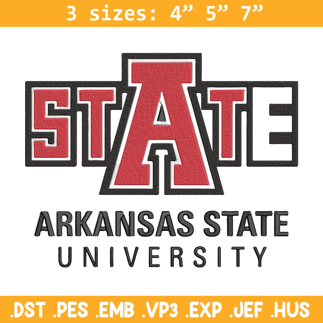 Arkansas State logo embroidery design, Sport embroidery, log - Inspire ...