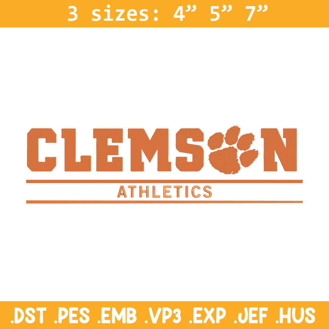 Clemson University logo embroidery design, NCAA embroidery, - Inspire ...