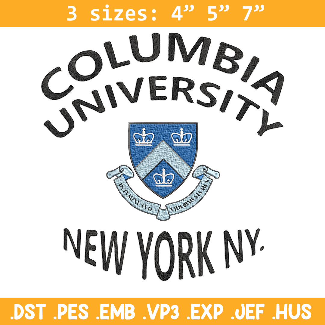 Columbia University logo embroidery design, NCAA embroidery, - Inspire ...