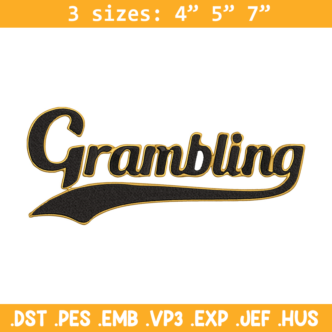 Grambling State logo embroidery design, NCAA embroidery, Emb - Inspire ...