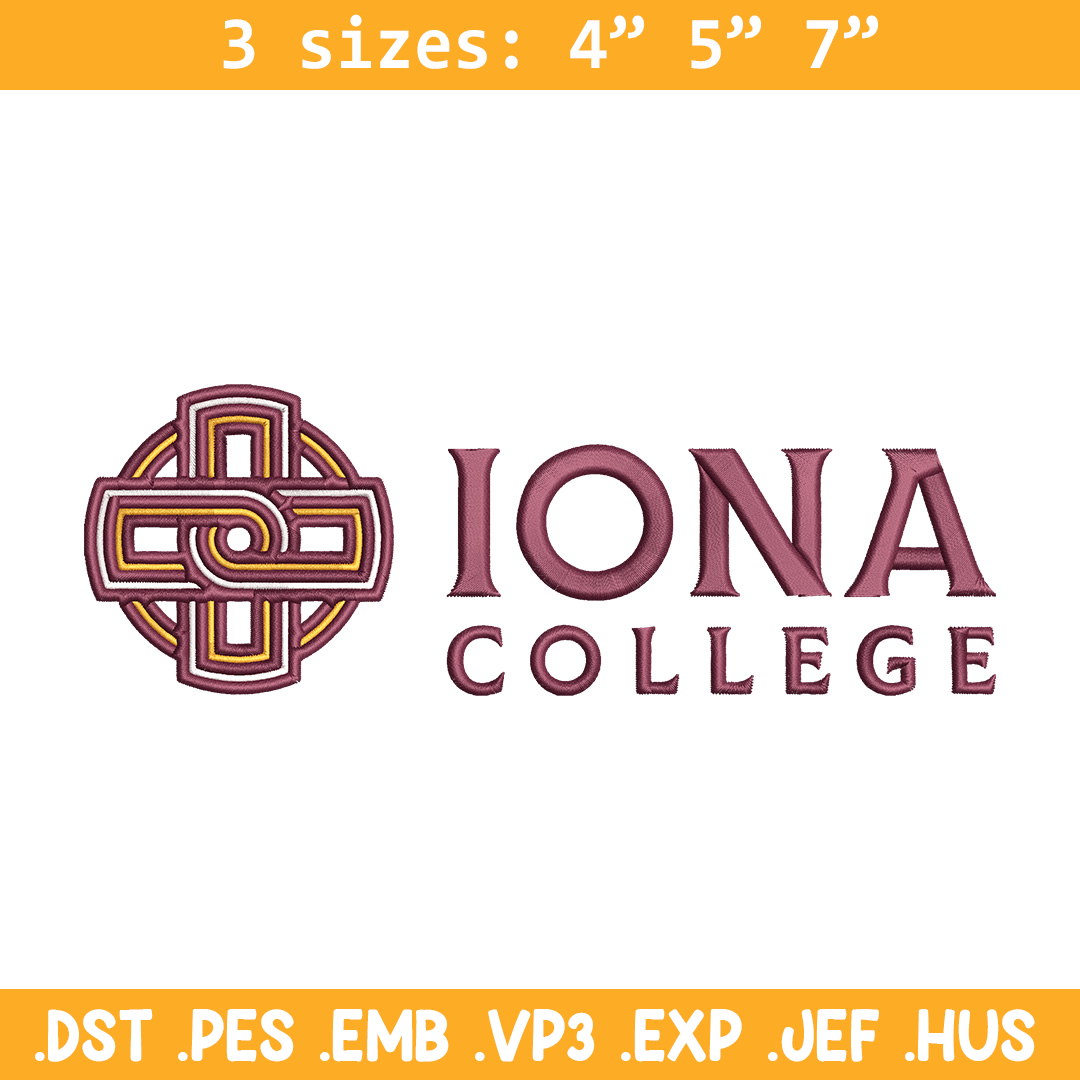 Iona University logo embroidery design, NCAA embroidery,Spor - Inspire ...