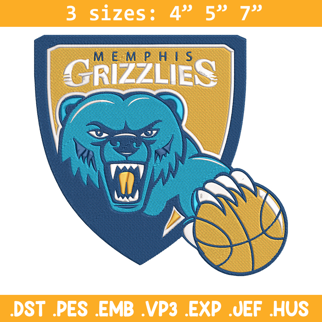 Memphis Grizzlies logo embroidery design, NBA embroidery,Spo | Inspire ...