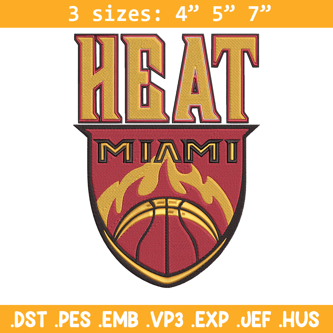 Miami Heat logo embroidery design, NBA embroidery,Sport embr | Inspire ...
