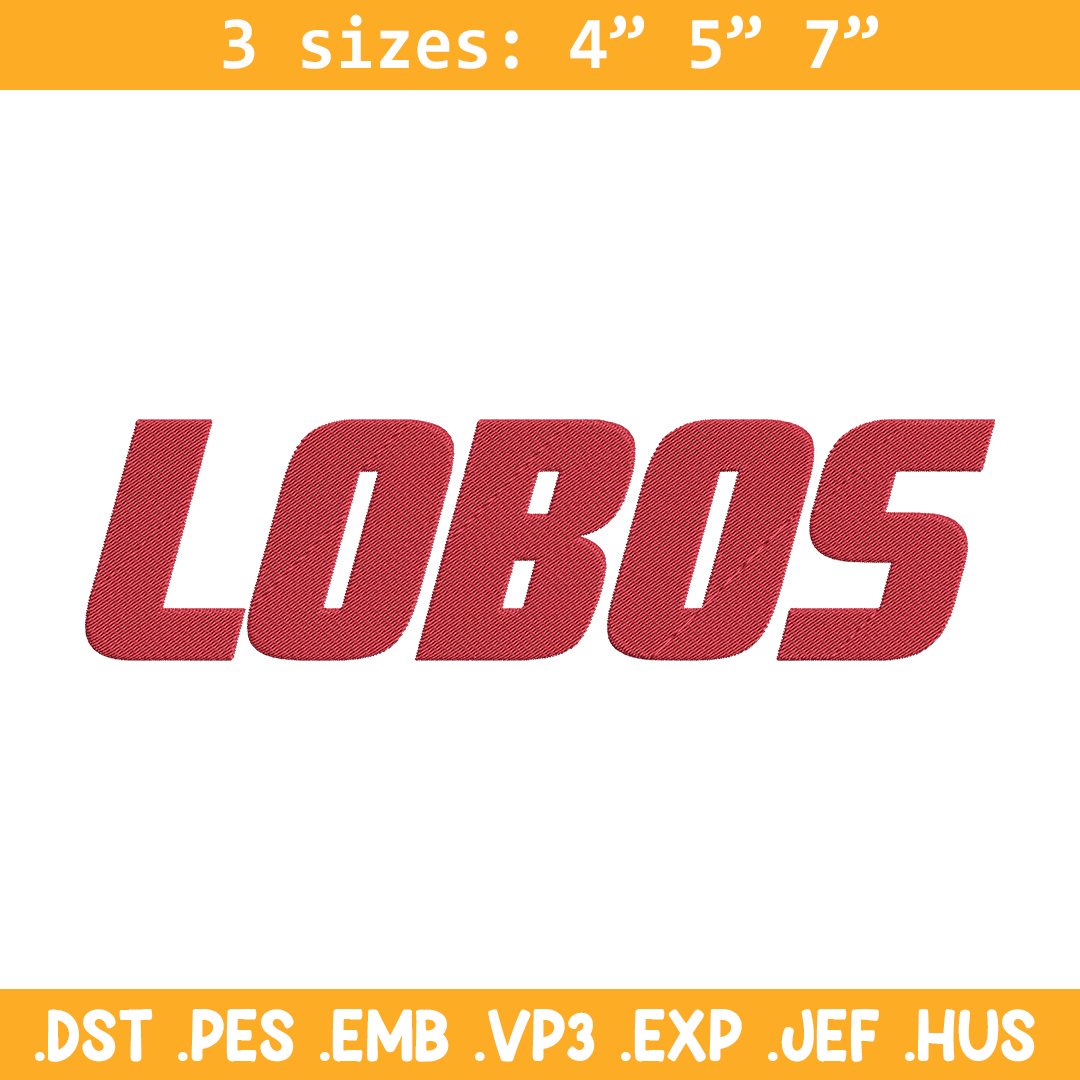 New Mexico Lobos logo embroidery design, Sport embroidery, l | Inspire ...