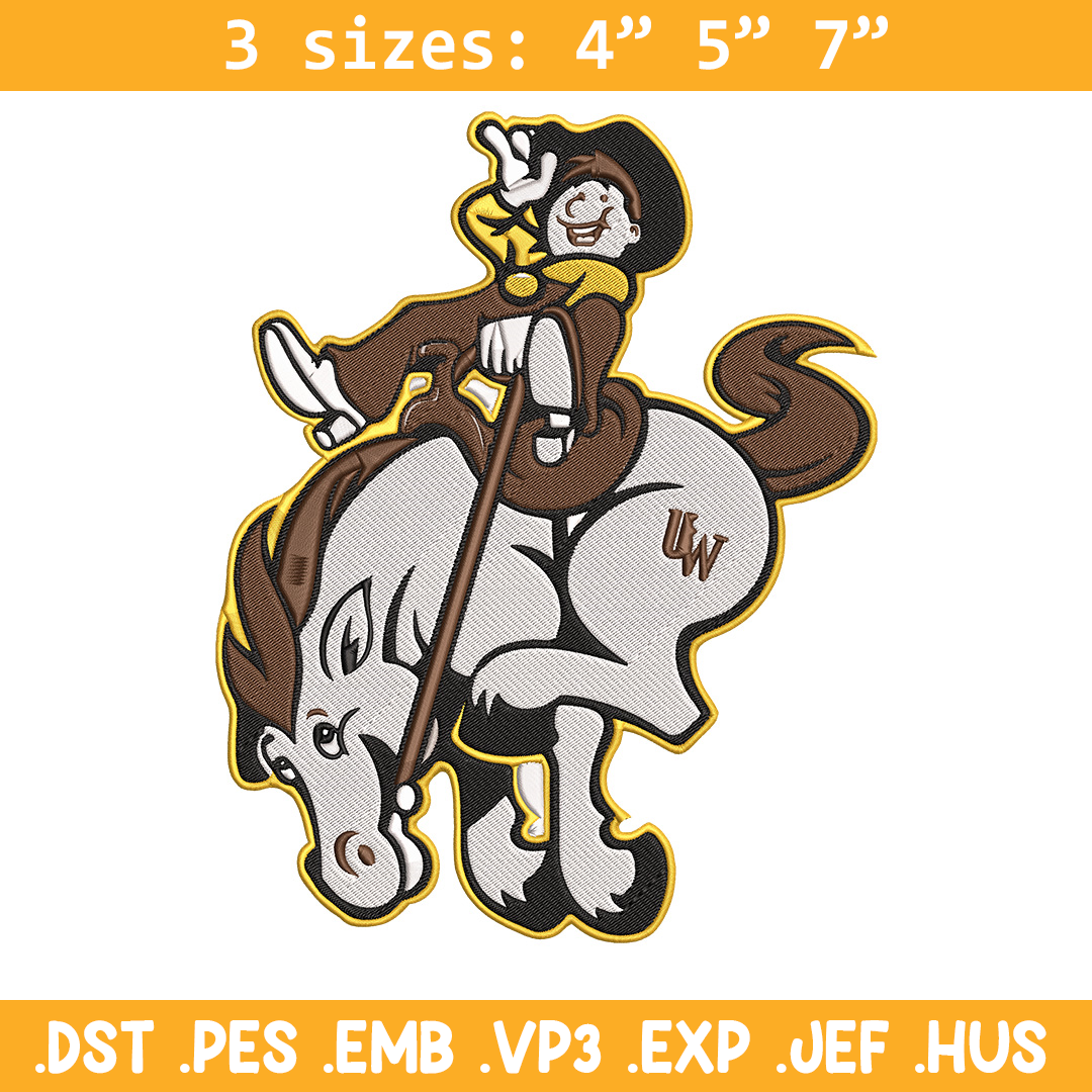Wyoming Cowboys logo embroidery design,NCAA embroidery,Sport | Inspire ...