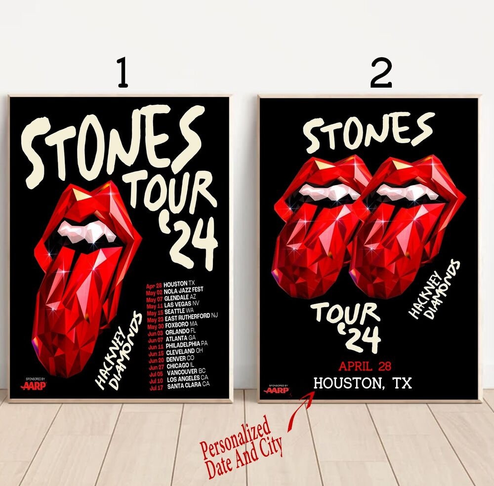Custom The Rolling Stones Hackney Diamonds Tour 2024 Poster | Inspire ...