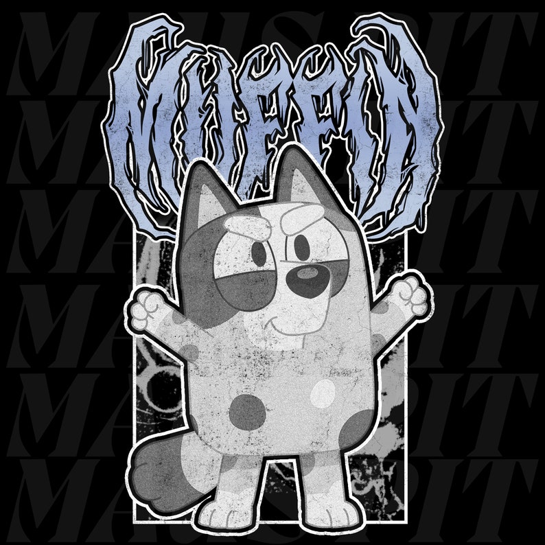Bluey Muffin Metal Shirt: Disney Goth Punk Tee Deathmetal Ha | Inspire ...