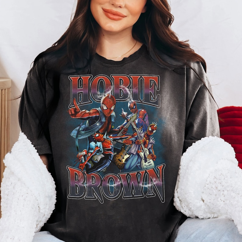 Retro Hobie Brown Spider Punk Shirt, Vintage Spider-Man Acro | Inspire ...