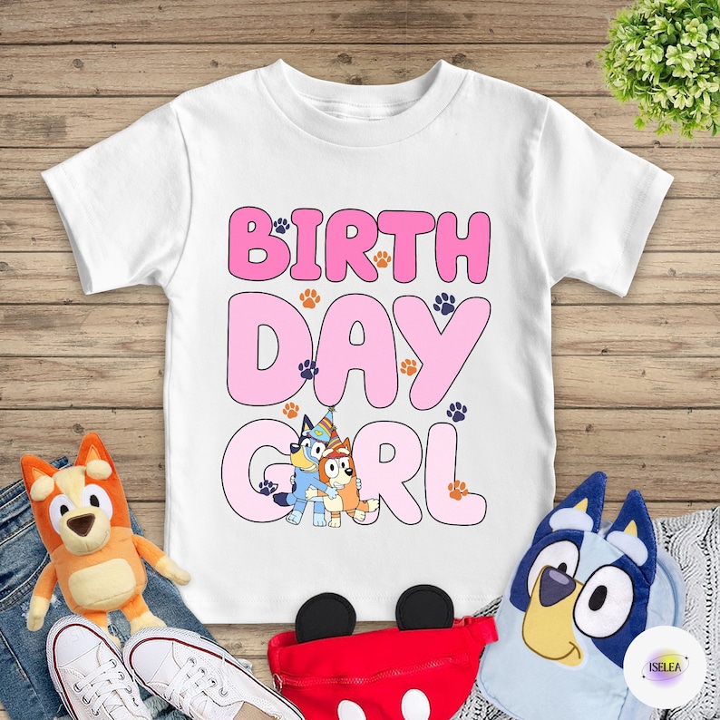 Bluey Birthday Girl Shirt, Bluey Theme Party Tshirt, Bluey B | Inspire Uplift
