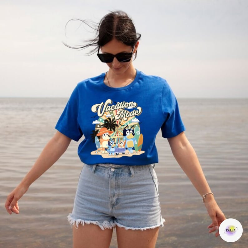 Bluey Summer Mode Sweatshirt, Bluey Bandit Bingo Summer Vaca | Inspire ...