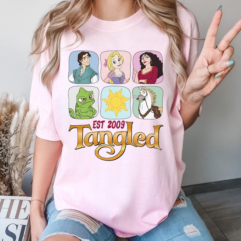 Tangled Characters Group Shot Est 2009 Retro Shirt | Rapunze | Inspire ...