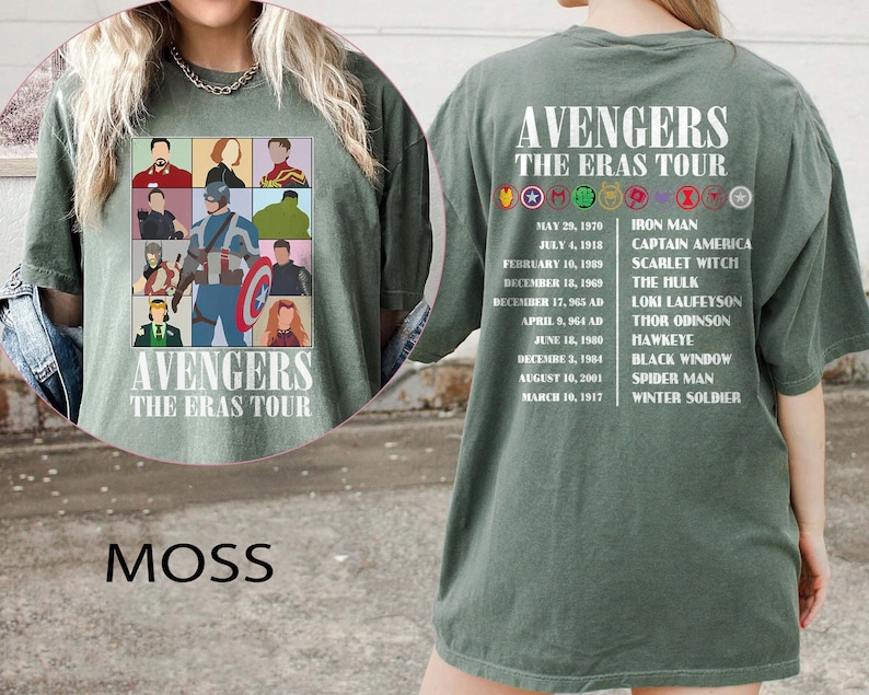 Avengers The Eras Tour Shirt, Marvel Superhero Shirt, Scarle | Inspire ...