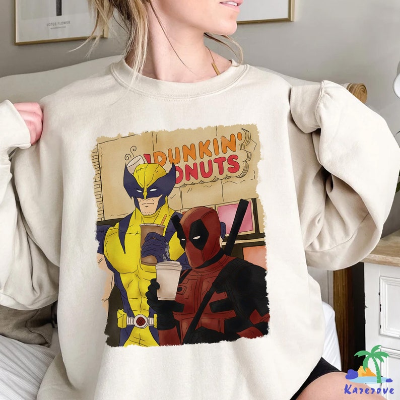 Deadpool Wolverine Dunkin Donuts Shirt | Funny Deadpool Wolv | Inspire ...