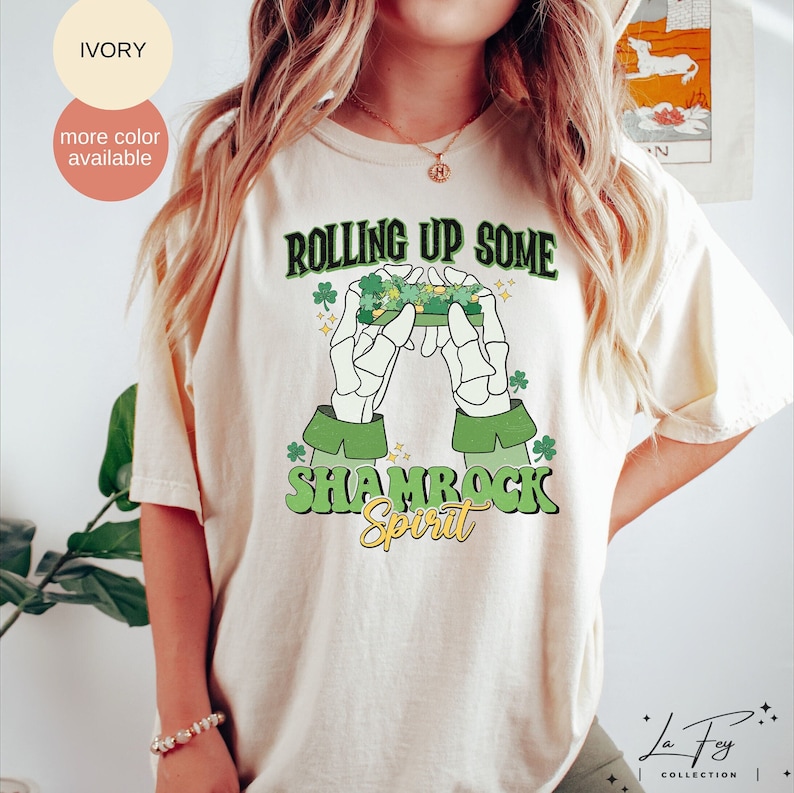 Rolling Up Some Shamrock Spirit Shirt, Retro St Patrick's Da - Inspire ...