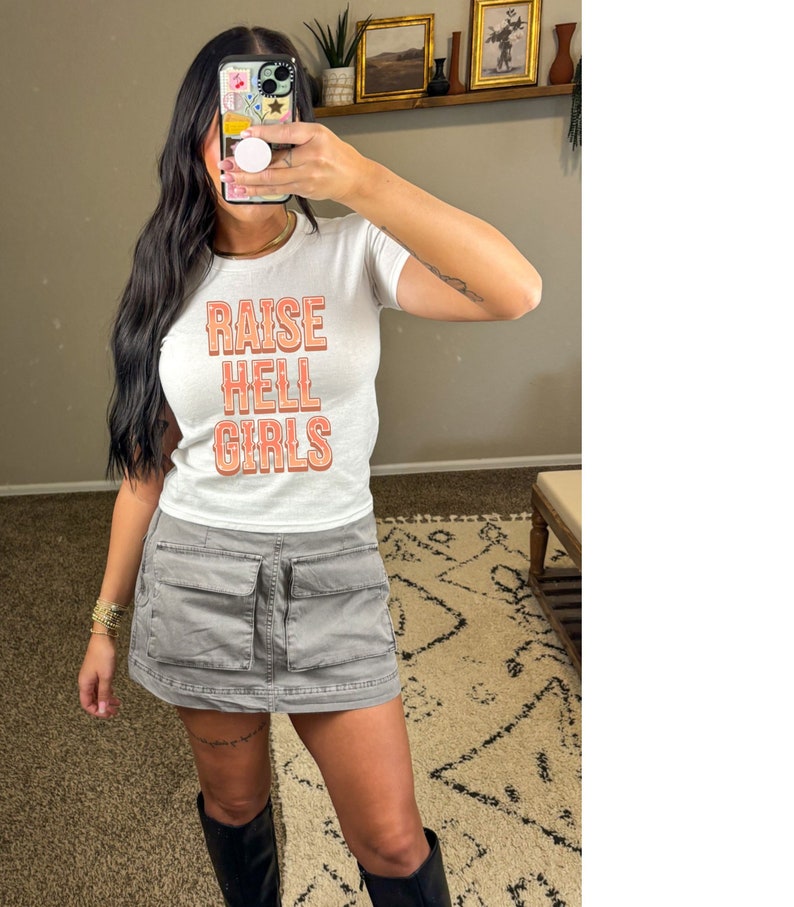 Raise Hell Baby Tee Cowgirl Concert Outfit Raising Hell Y2K - Inspire ...