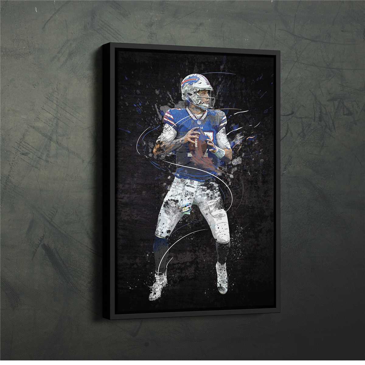 Josh Allen Art Buffalo Bills NFL Wall Art Home Decor Hand Ma | Inspire ...