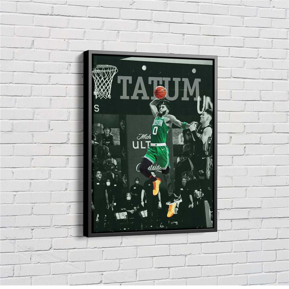Jayson Tatum Going for Dunk Poster Boston Celtics Canvas Uni | Inspire ...