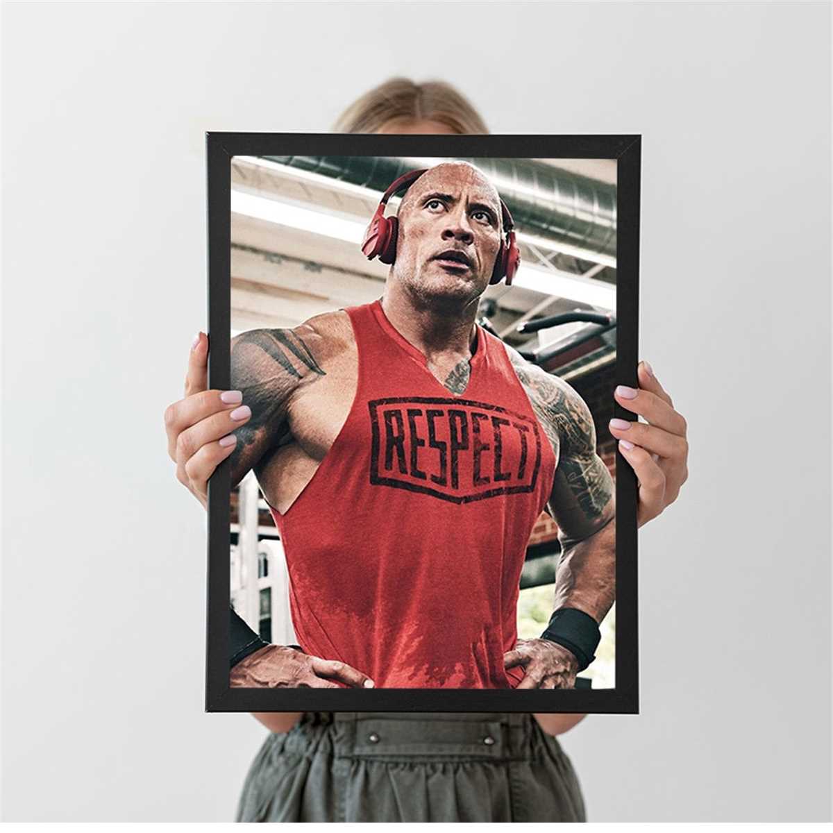 Dwayne The Rock Johnson Bodybuilding Gym Muscle Poster, A4 A | Inspire ...