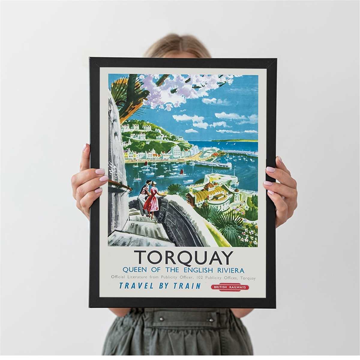 Torquay Vintage Railway Poster, autumn home decor, A4 A3 A2 | Inspire ...
