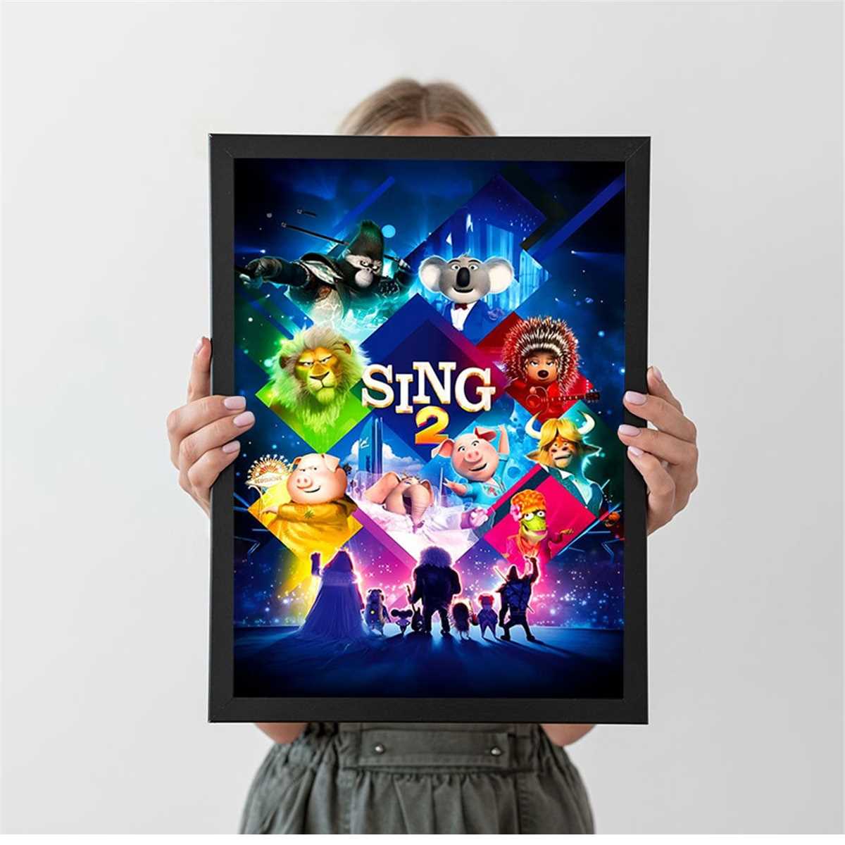 Sing 2 Kids Cartoon Movie Poster, A4 A3 A2 A1, Wall Decor, C | Inspire ...