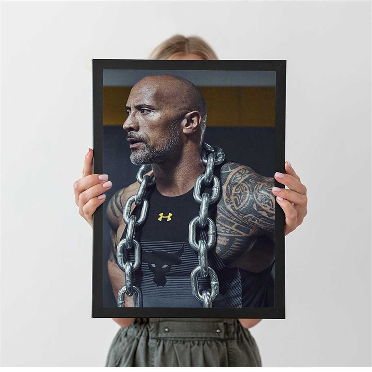 Dwayne The Rock Johnson Bodybuilding Gym Muscle Poster, A4 A - Inspire ...