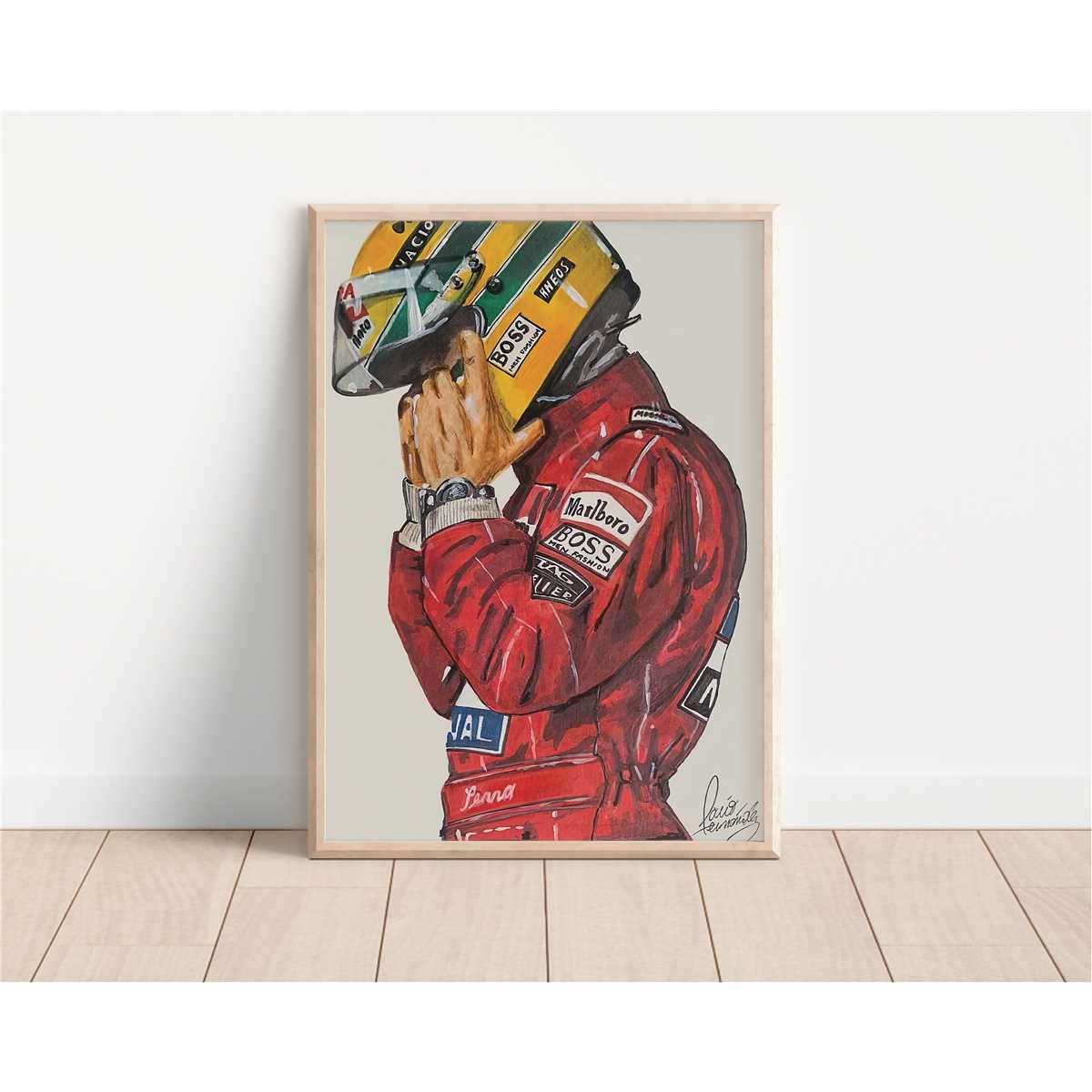 F1 Ayrton Senna Poster - Ayrton Senna Print - Formula 1 Gift - Inspire ...
