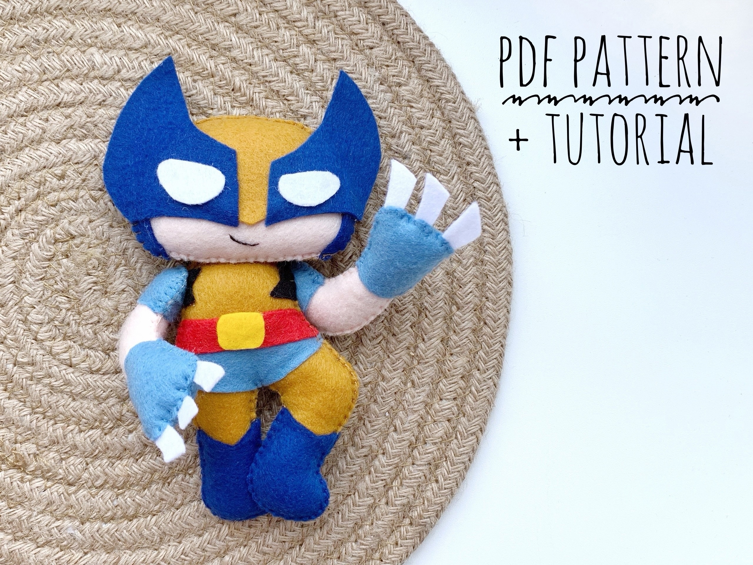 Wolverine PDF pattern Wolverine DIY felt superheroes sewing | Inspire ...
