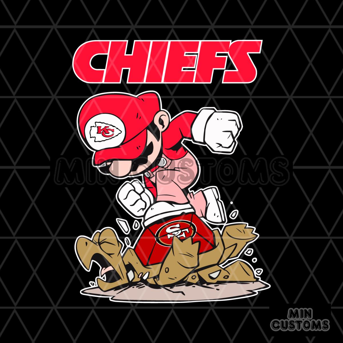 Mario Chiefs Stomps On San Francisco 49ers SVG - Inspire Uplift