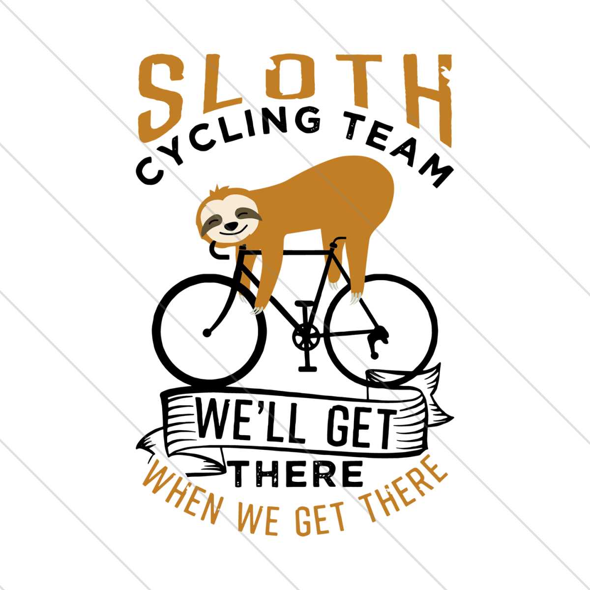 Sloth cycling team we'll get there,sloth svg,lazy sloth, slo | Inspire ...