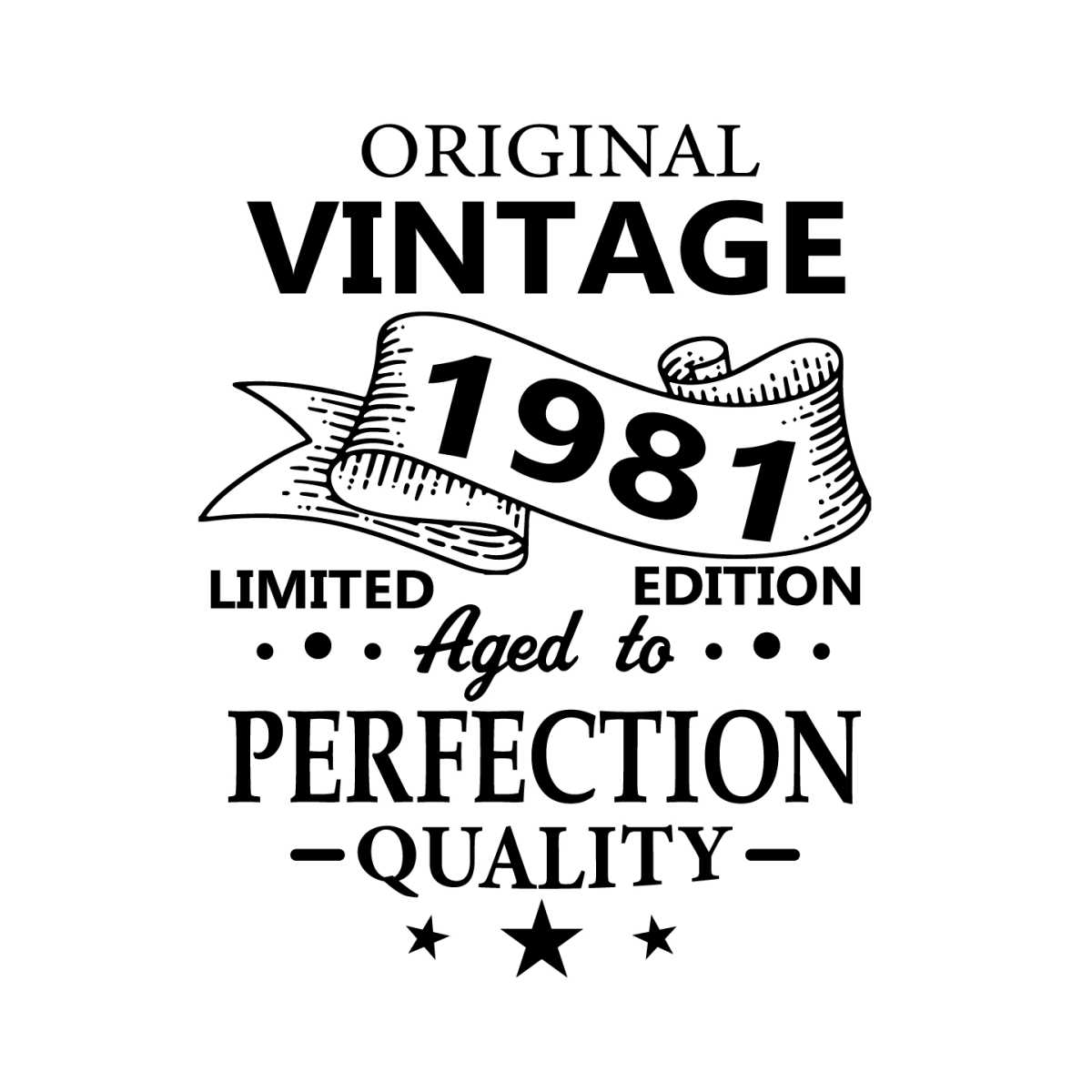 Vintage 1981 Birthday Limited Edition Svg File Digital | Inspire Uplift
