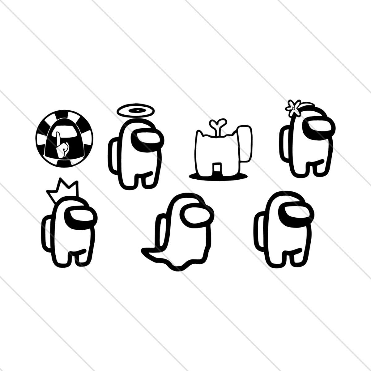 Black White Among Us Bundle, Trending Svg, Among Us Bundle, | Inspire ...