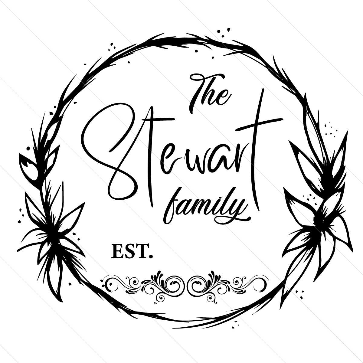 Custom Family Name Monogram Svg File Products | Inspire Uplift
