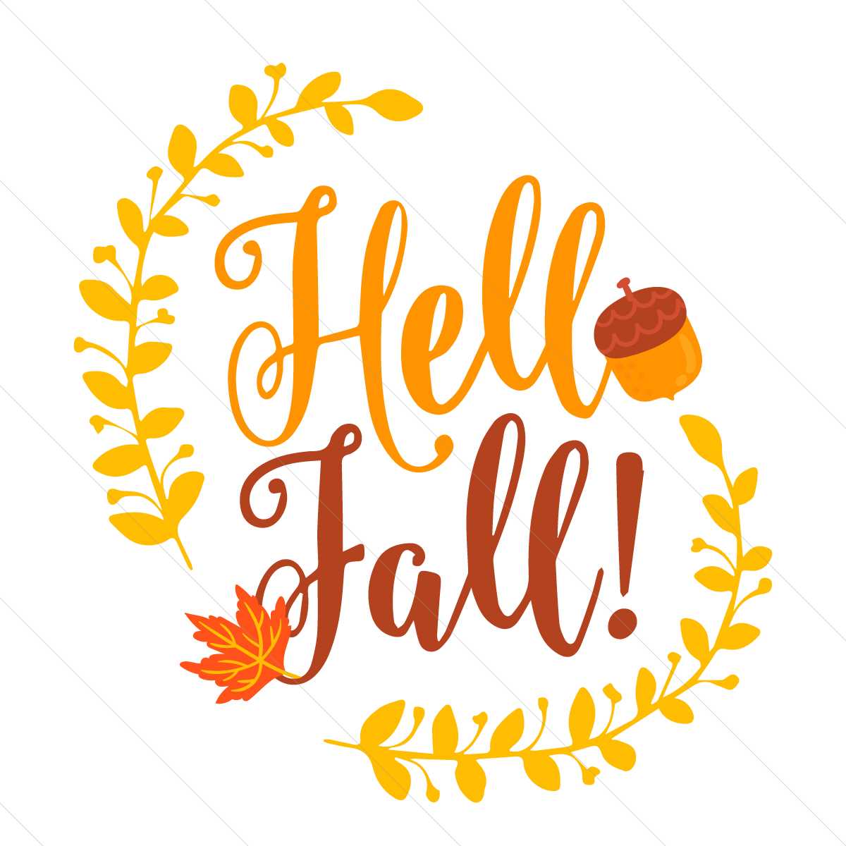 Hello Fall Leaves Wreath Svg File Digital | Inspire Uplift