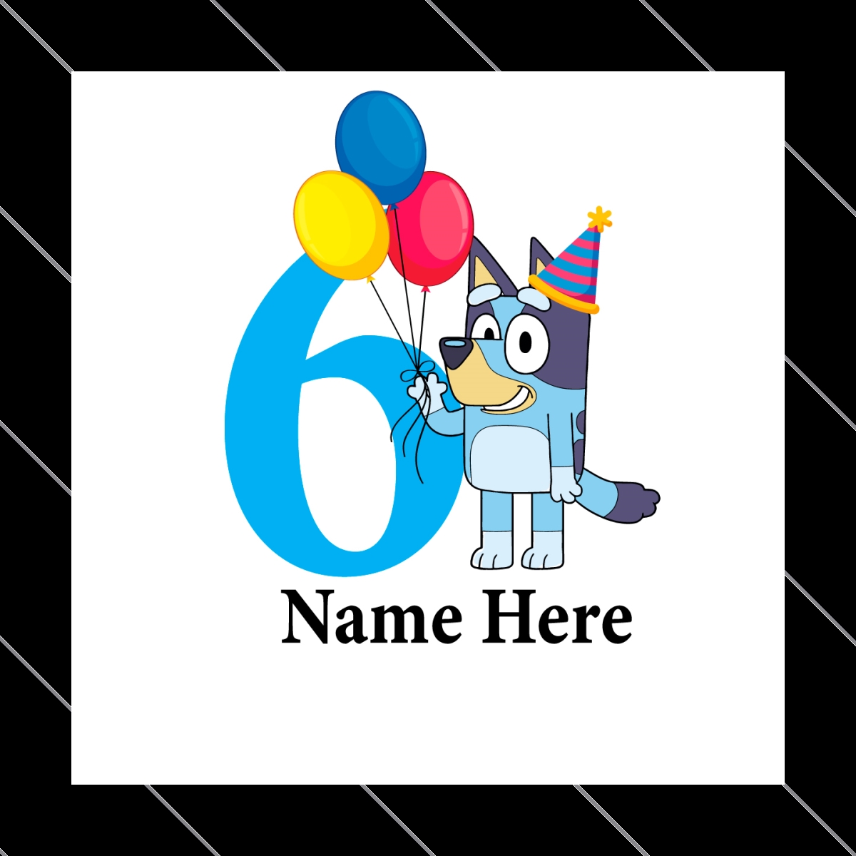 Bluey 6th Birthday Custom Name Svg | Inspire Uplift