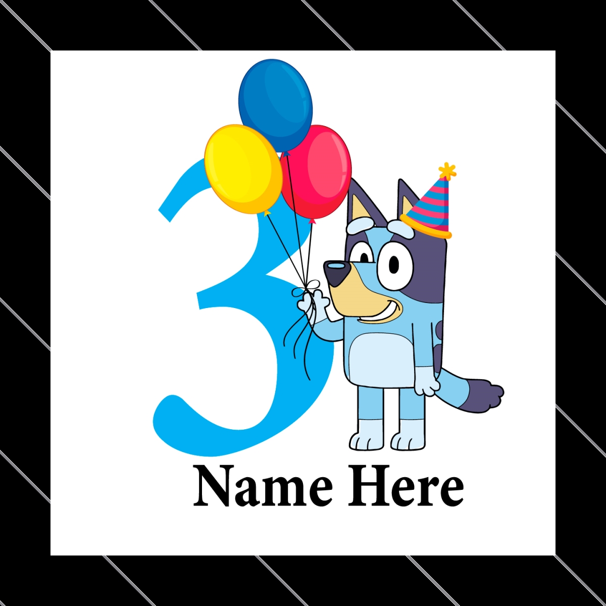 Bluey 3rd Birthday Custom Name Svg | Inspire Uplift