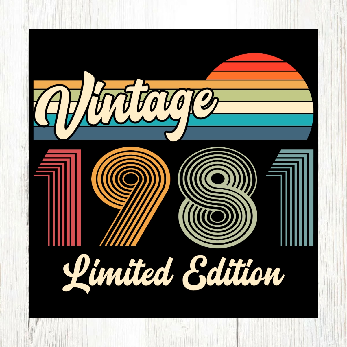 Vintage 1981 Birthday Svg File Digital - Inspire Uplift