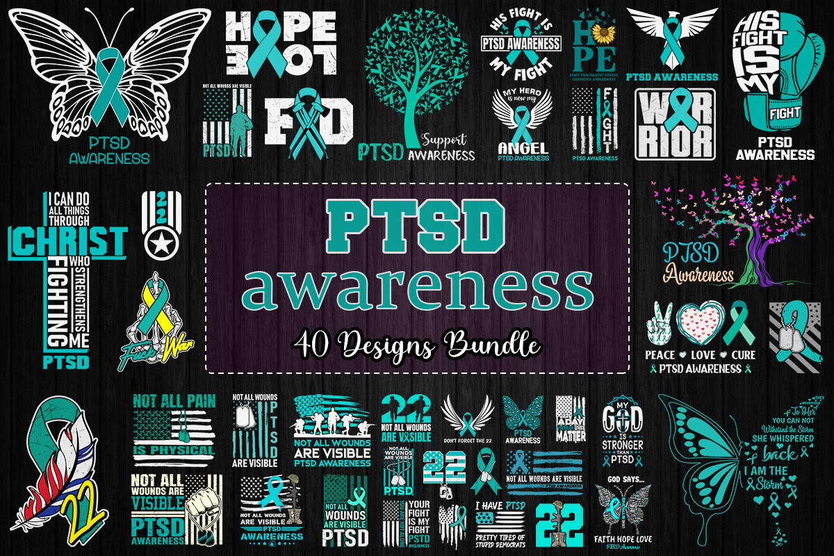 40 Designs PTSD Awareness Bundle Svg, Ptsd Svg, Veteran Svg | Inspire ...