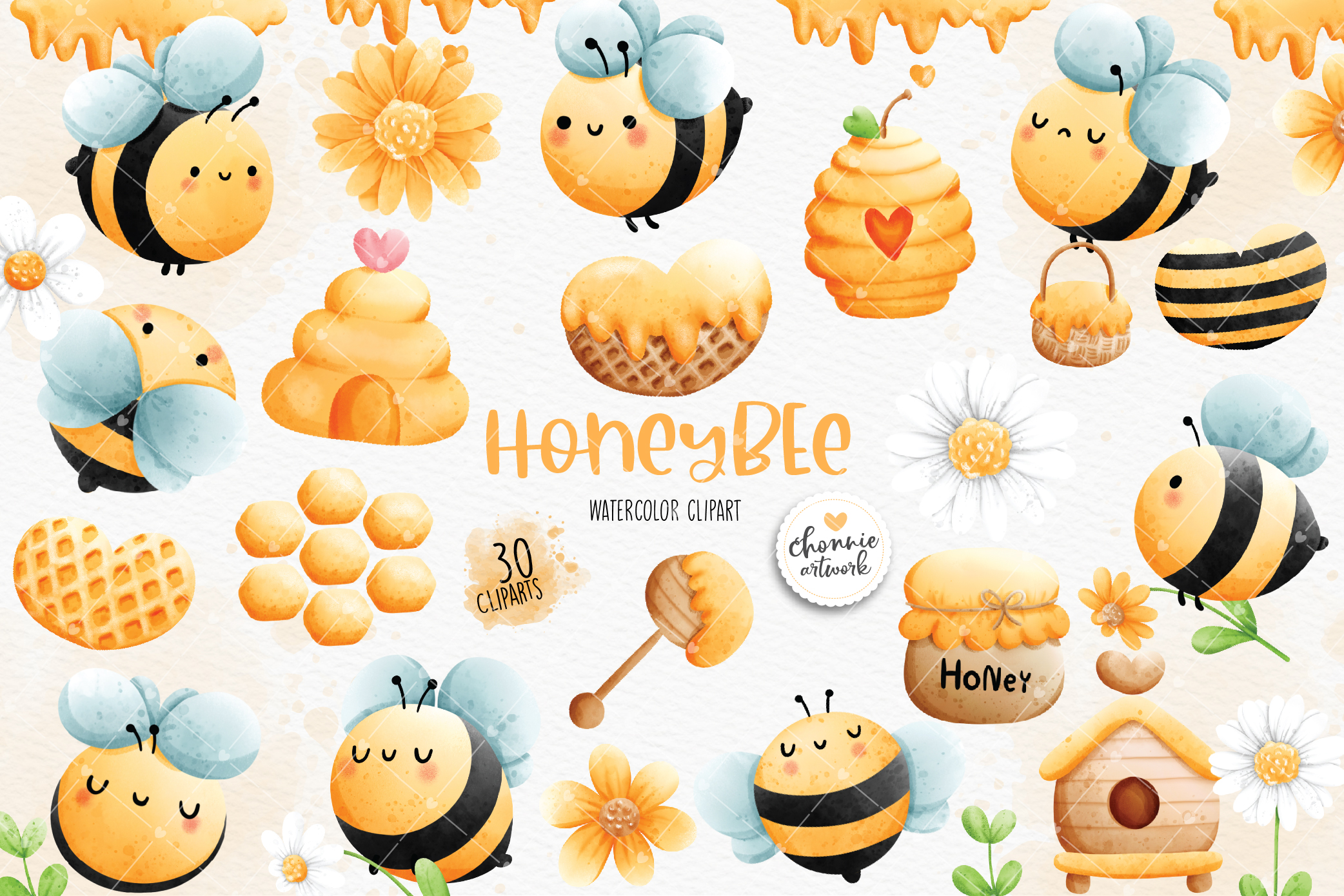 Honeybee Watercolor Clipart Png, Bee Clipart, Bee Png, Honey - Inspire ...