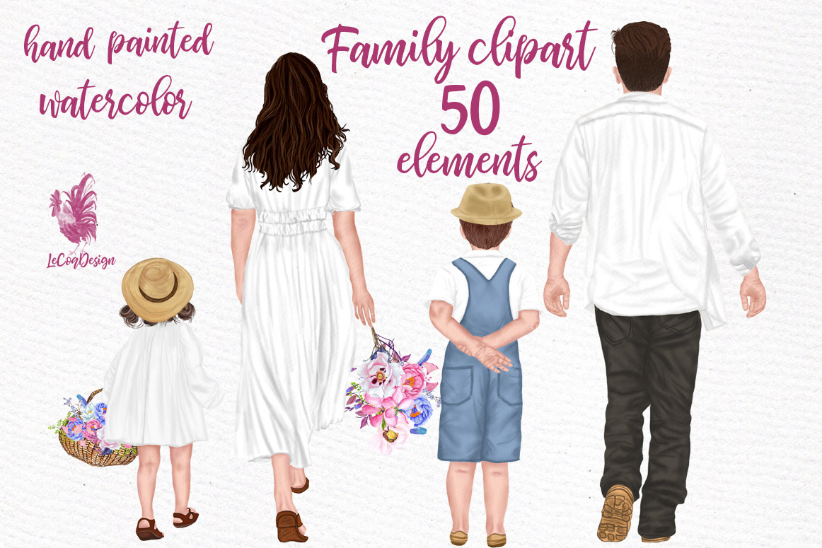 Hand Painted Family Clipart Png, Family Clipart, Family Figu - Inspire ...
