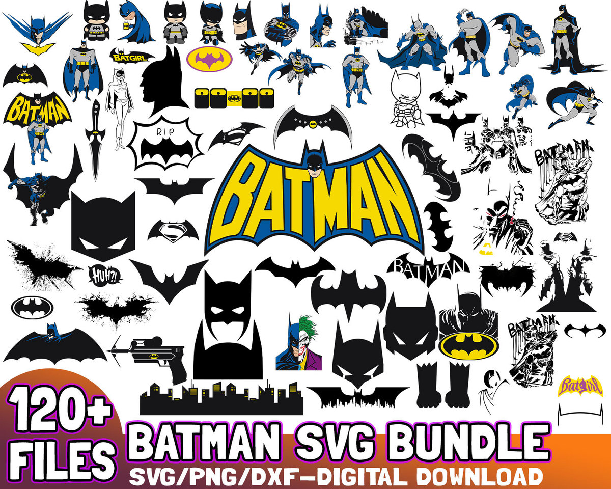 120 Designs Batman Bundle SVG file Digital | Inspire Uplift