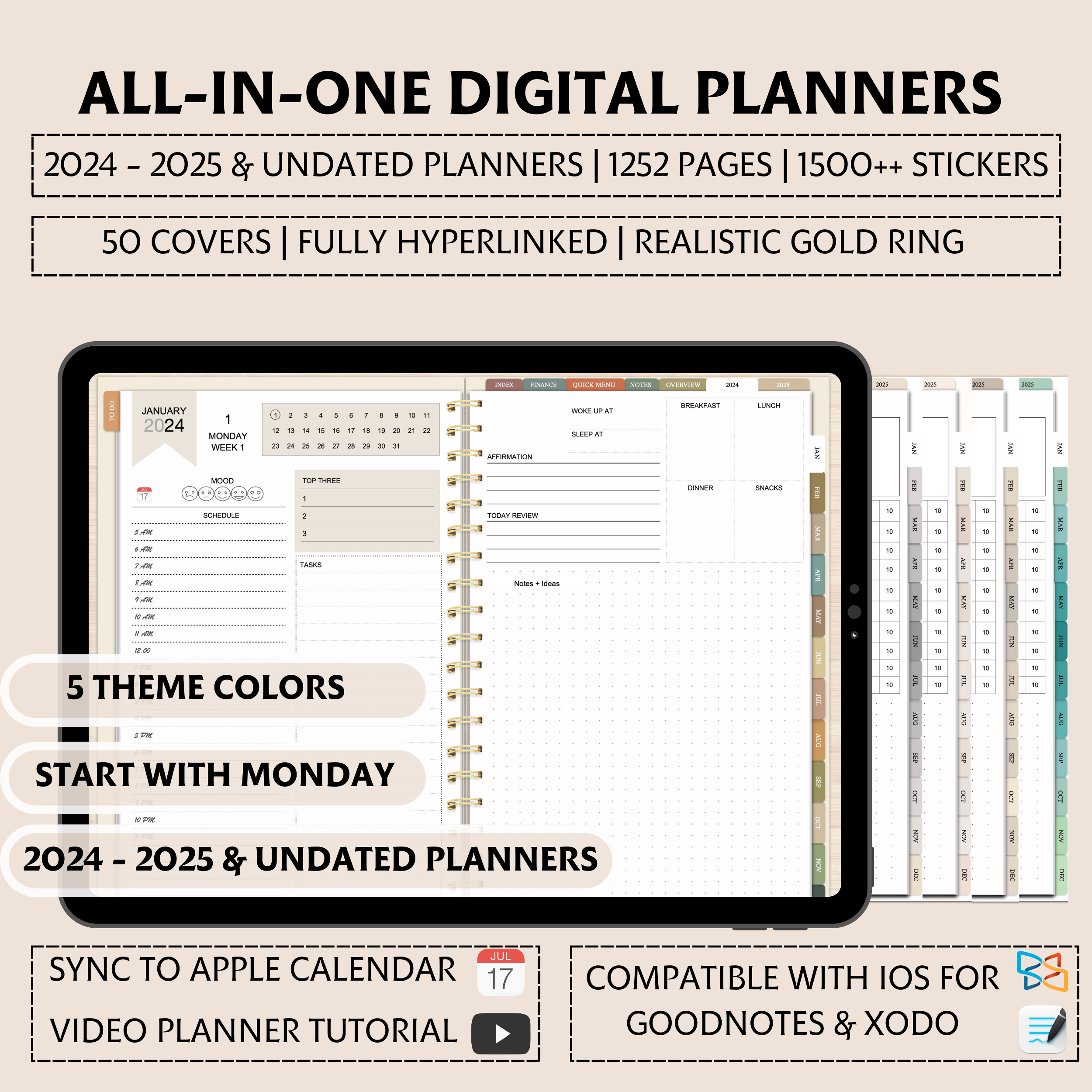 Digital Planner 2024 – 2025 and Undated Digital Planners, 5 - Inspire ...