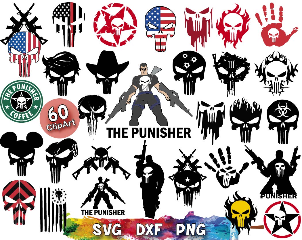 Punisher Svg, Punisher Skull Svg Bundle, Punisher Silhouette - Inspire ...