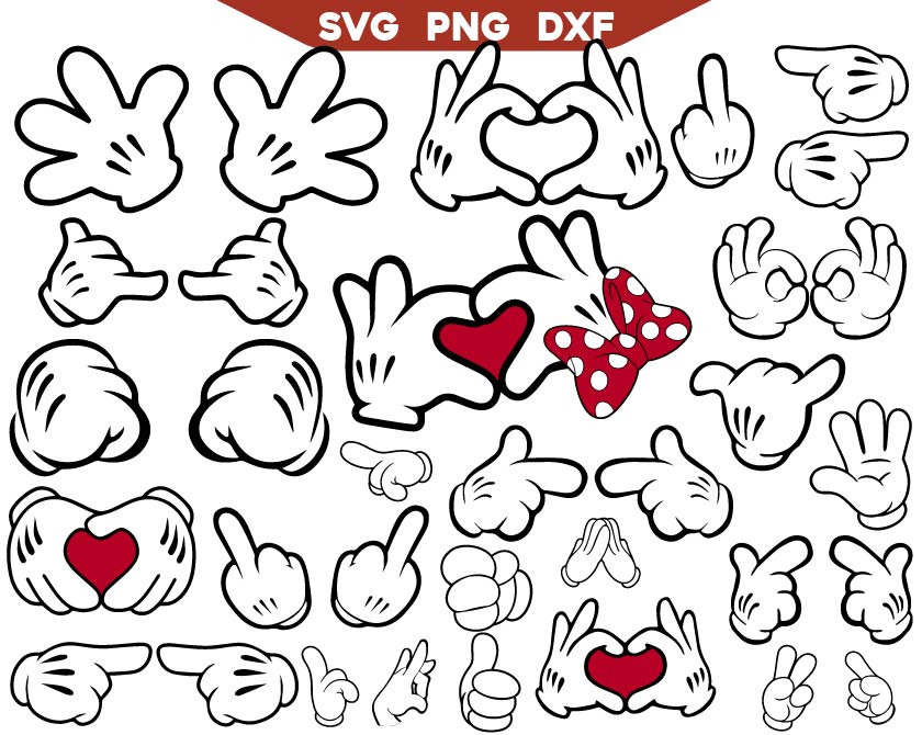 Disney Mickey Hands Svg, Disney Hands Svg, Disney Gloves Svg - Inspire ...