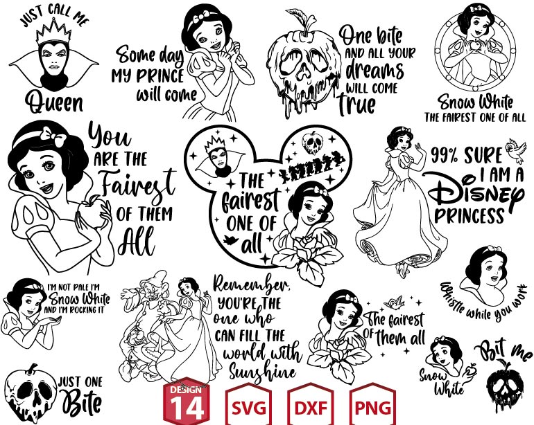 Disney Snow White Quotes Svg, Seven Dwarfs SVG, Disney Princ - Inspire ...