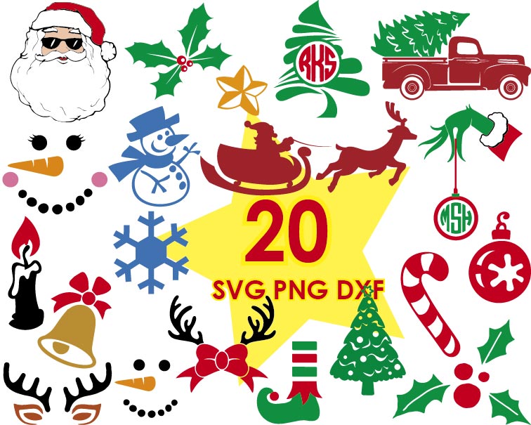 Christmas SVG Bundle, Santa SVG, Rudolph Svg, Snowman svg, C - Inspire ...