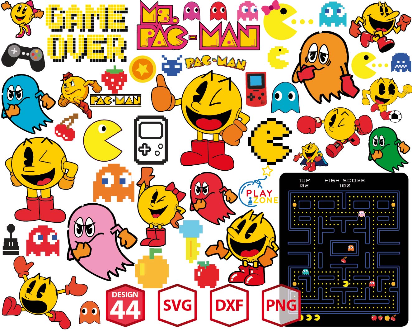 Pacman Svg Bundle, Pacman Svg, Pacman Game Clipart, Video Ga - Inspire ...